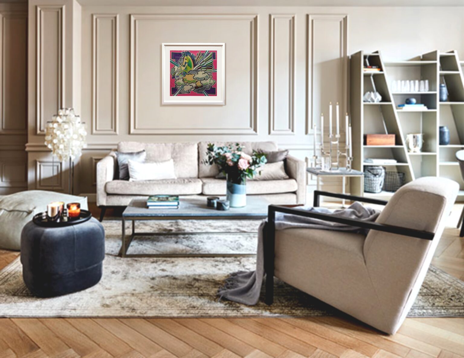 Tableau - Carré Hermès Pégase Pop - Mon Carré Déco